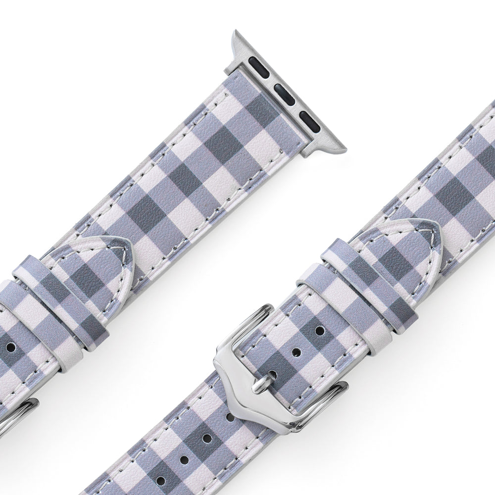 Women's Checker Leather Watch Band for Google