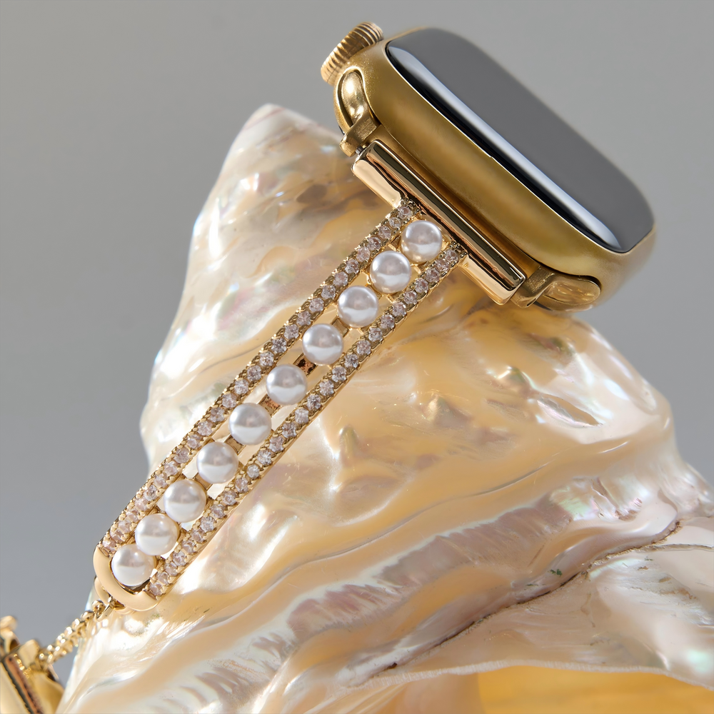 Pearl Beaded Copper Watch Band for Fitbit